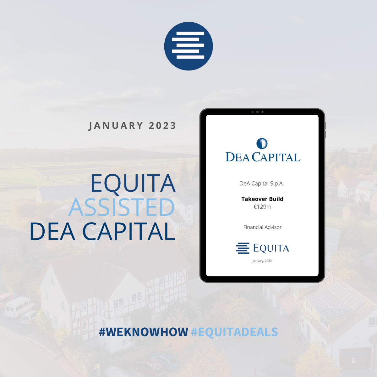 EQUITA assisted DeA Capital - EQUITA