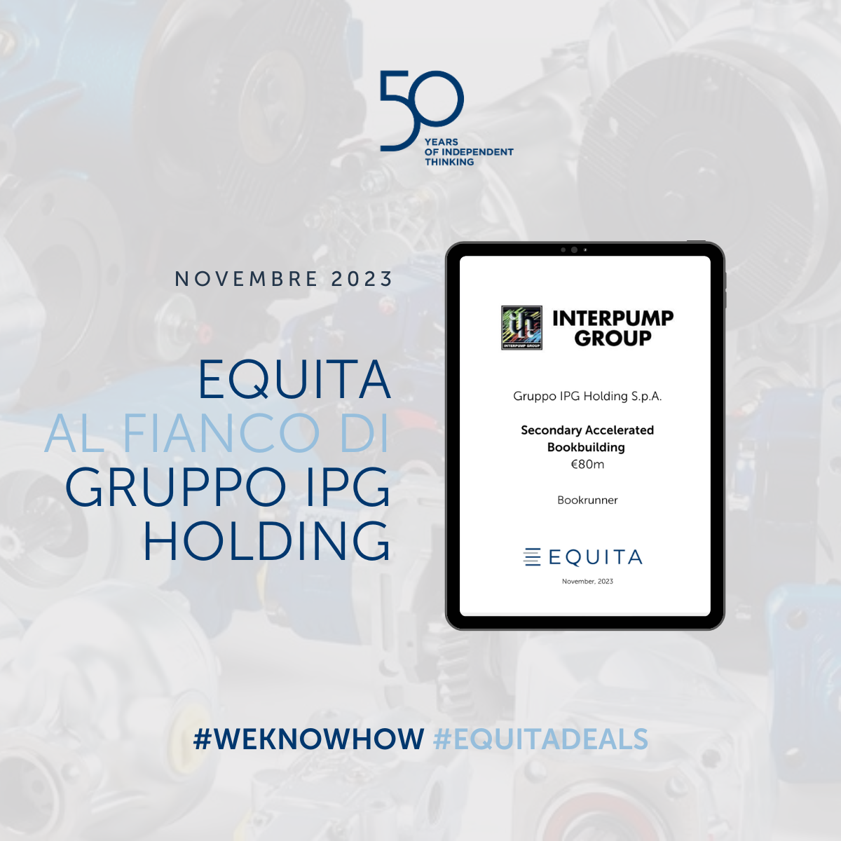 EQUITA al fianco di Gruppo IPG Holding - EQUITA