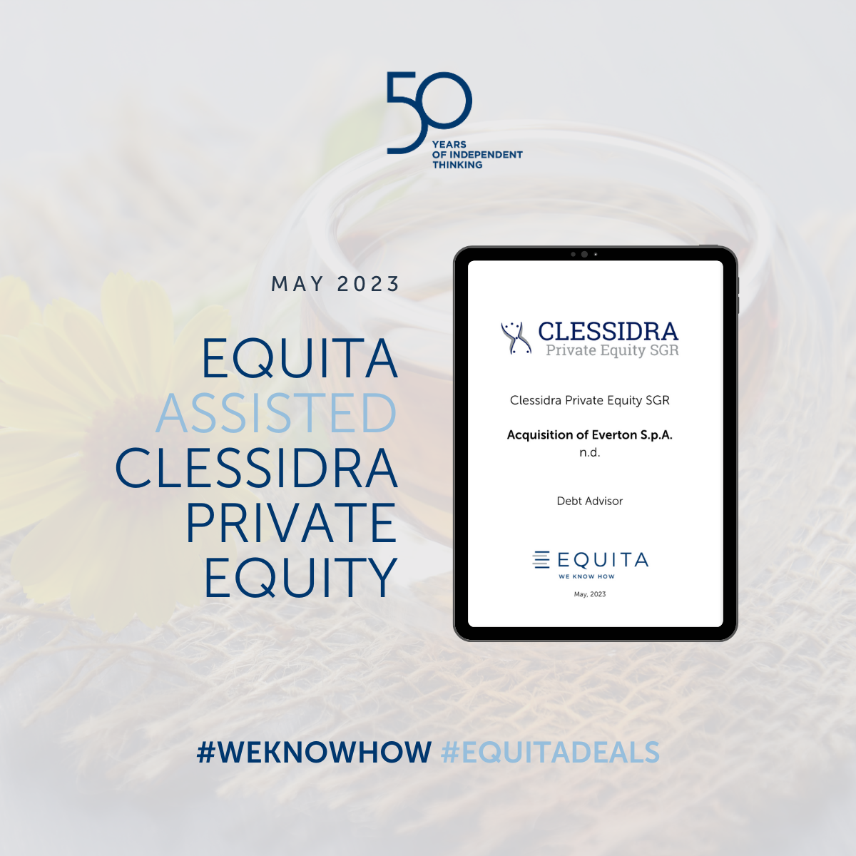 EQUITA assisted Clessidra Private Equity SGR - EQUITA